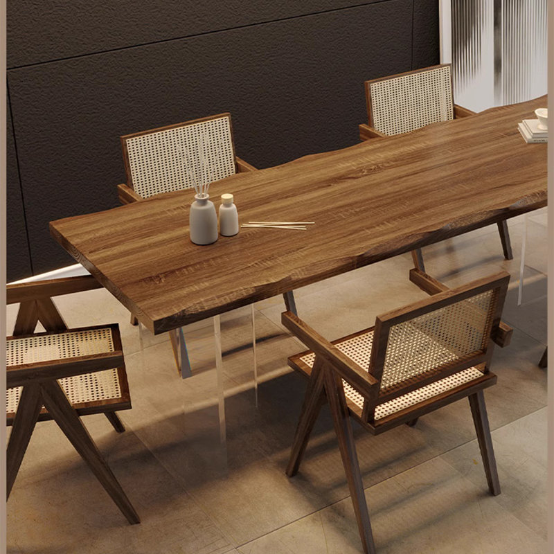 Brishher All solid wood acrylic floating dining table set | Wayfair